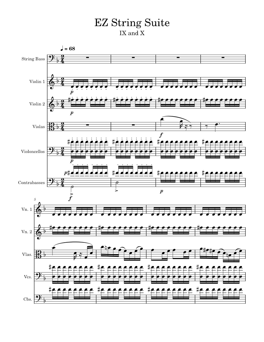 EZ String Suite, mvm IX and X Sheet music for Violin, Cello, Strings group (String Ensemble ...