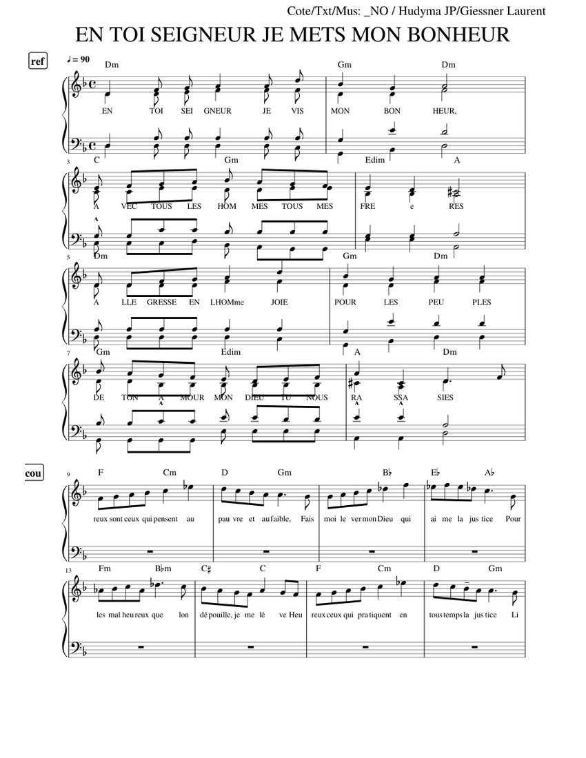 en toi seigneur je mets mon bonheur--DP-SATB - piano tutorial