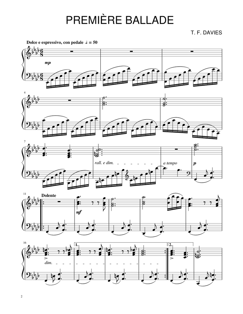 Ballade Sheet music for Piano (Solo) | Musescore.com