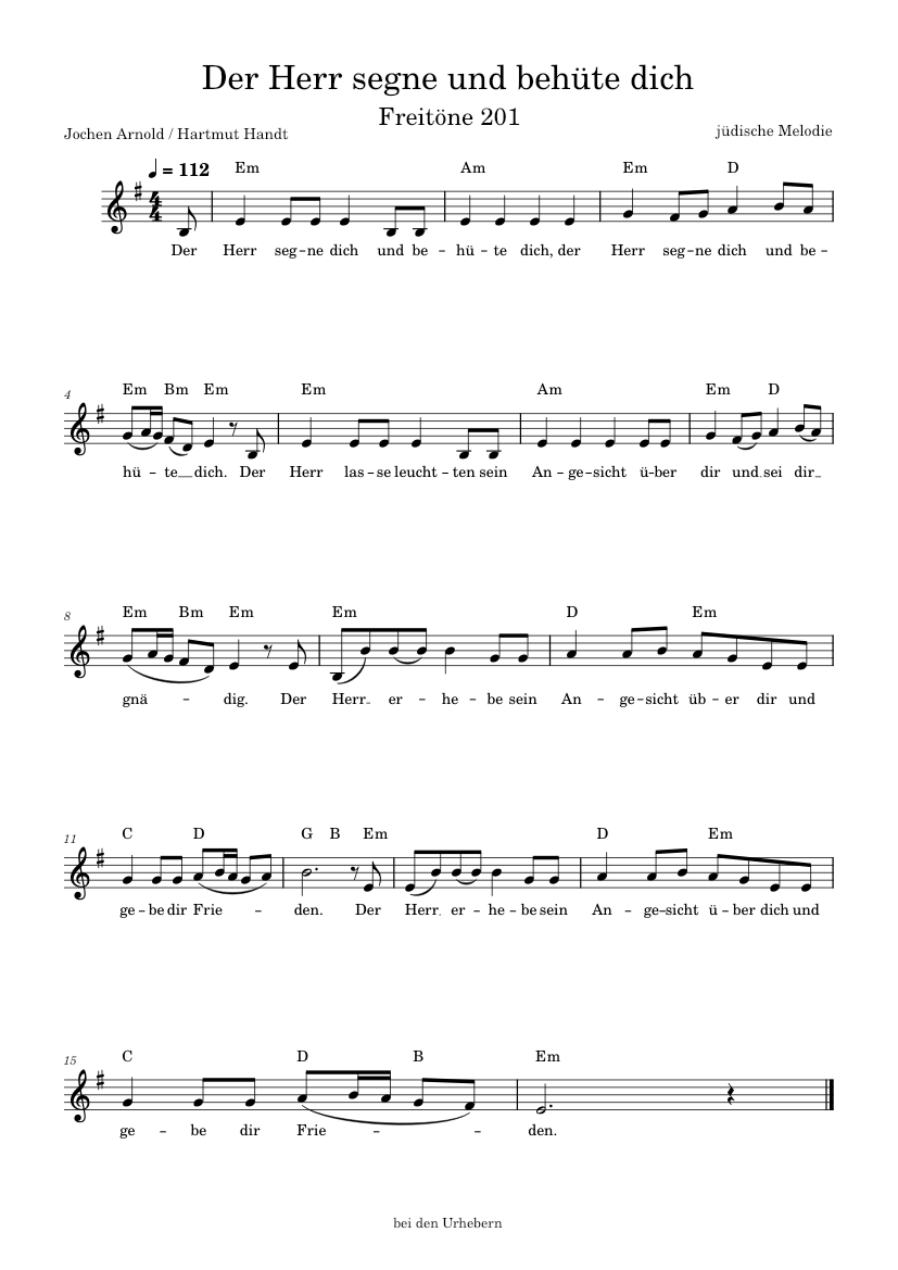 Der Herr segne dich und behüte dich – anonymous Freitöne 201 - Der_Herr_segne_und_behuete_dich ...