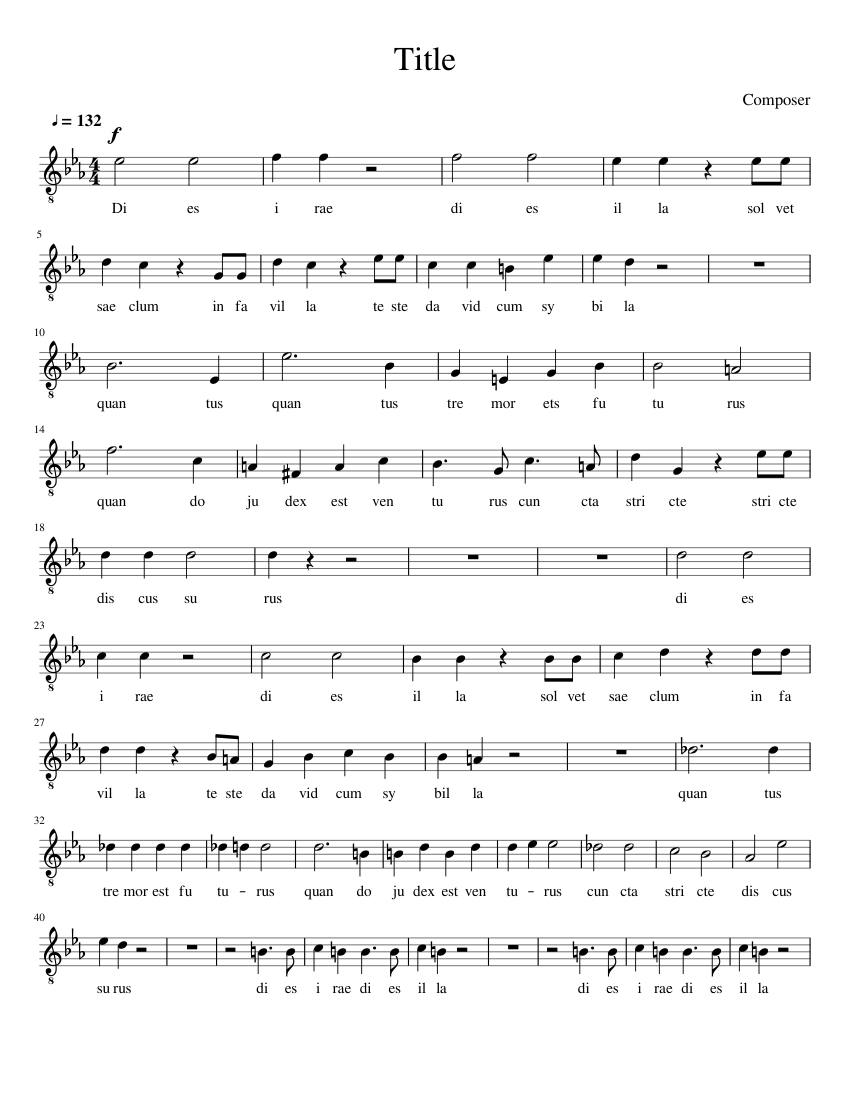 Dies Irae Sheet music for Piano (Solo) Easy | Musescore.com