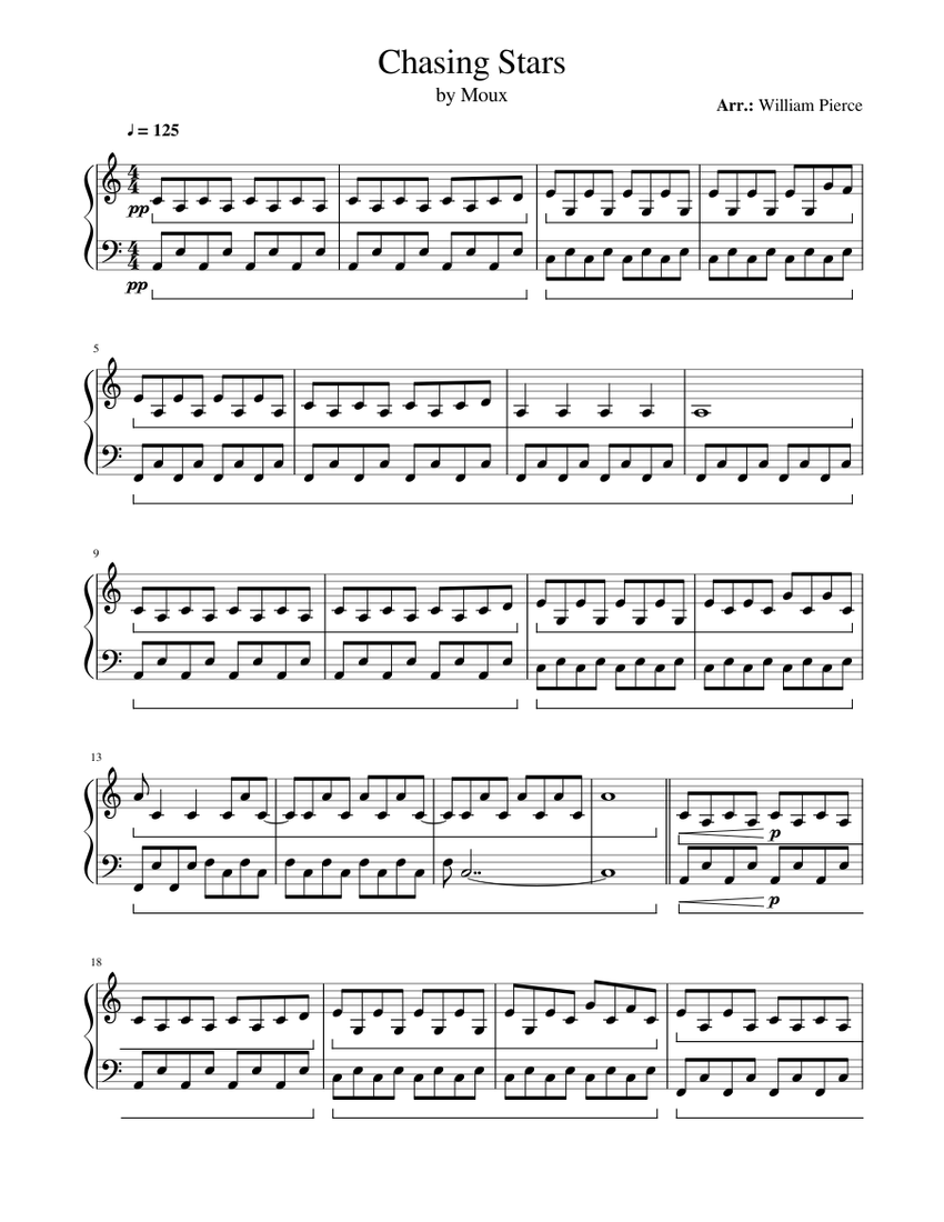 Chasing Stars Sheet music for Piano (Solo) Easy | Musescore.com