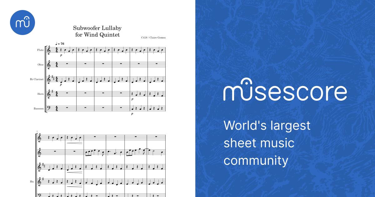 Subwoofer Lullaby (from Minecraft) – C418 Subwoofer Lullaby Sheet music ...