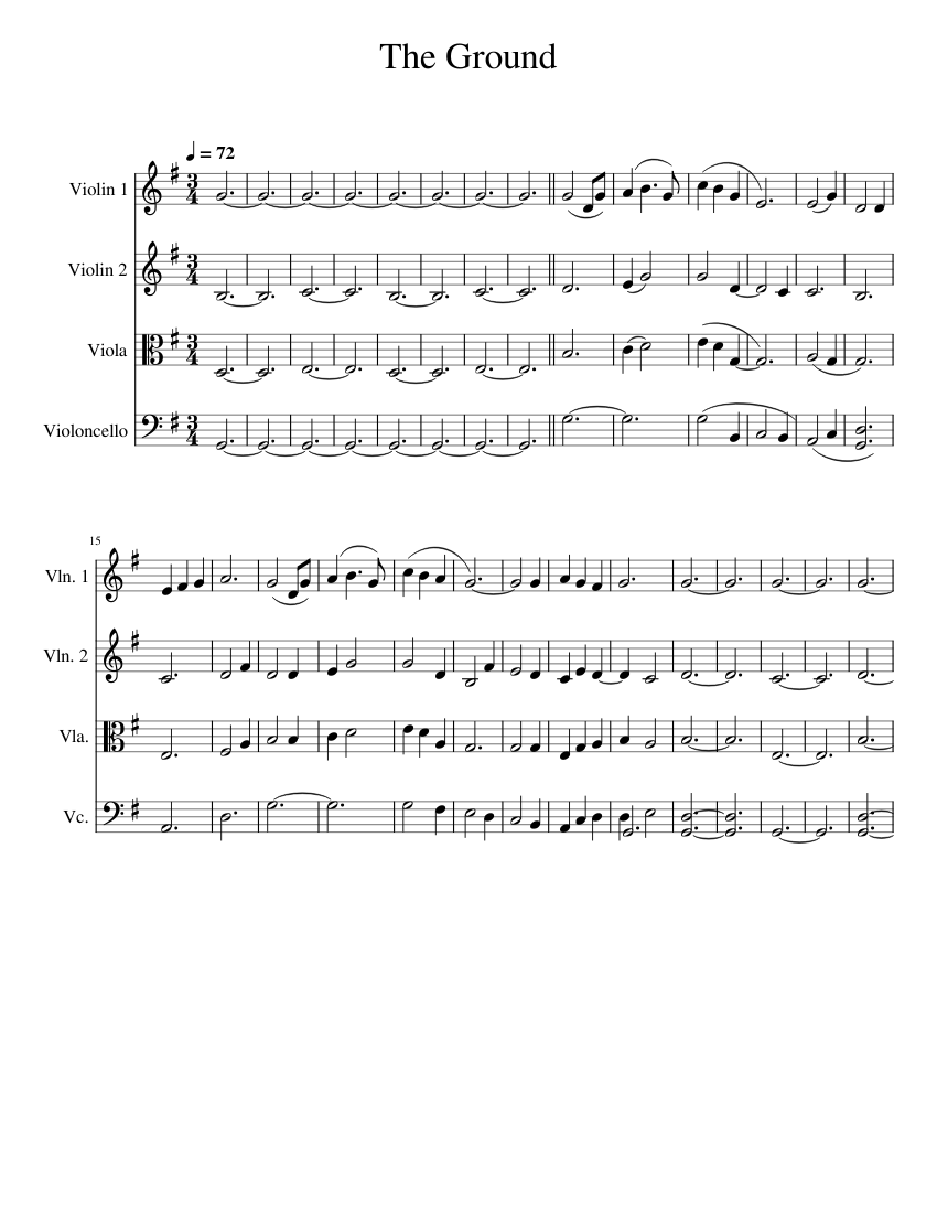 The Ground Sheet music for Violin, Viola, Cello (String Quartet ...