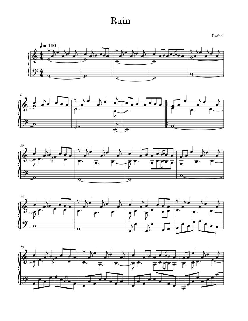 Ruin Sheet music for Piano (Solo) | Musescore.com