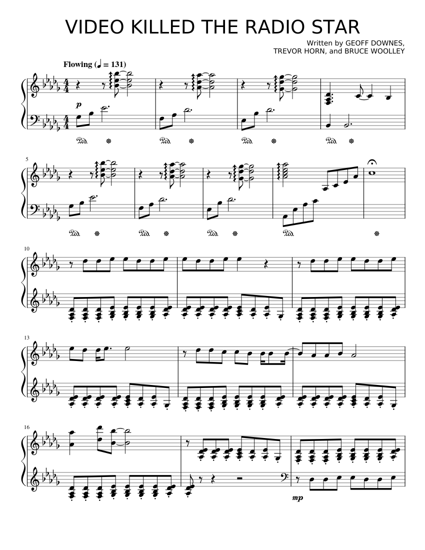 Video Killed the Radio Star - The Buggles Sheet music for Piano (Solo ...