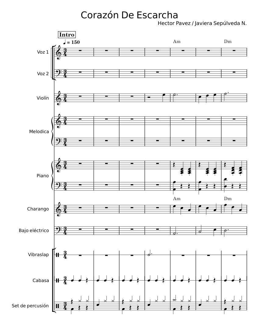 Corazón De Escarcha - Hector Pavez Sheet music for Piano, Harmonium ...