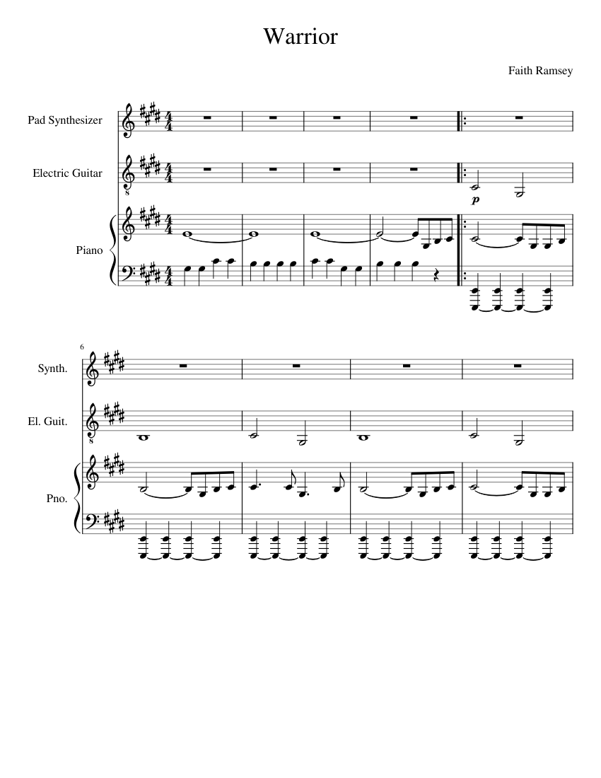 Warrior - piano tutorial