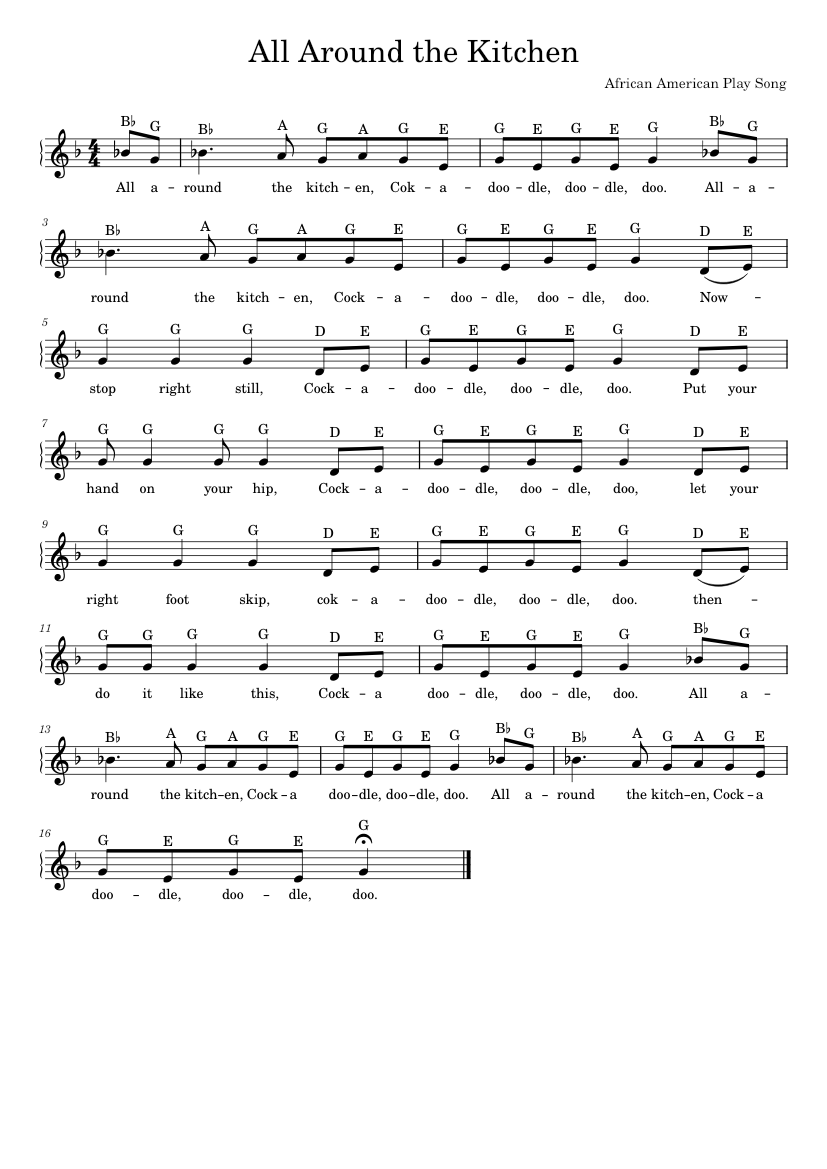 01 All around the Kitchen F Sheet music for Piano (Solo) Easy ...