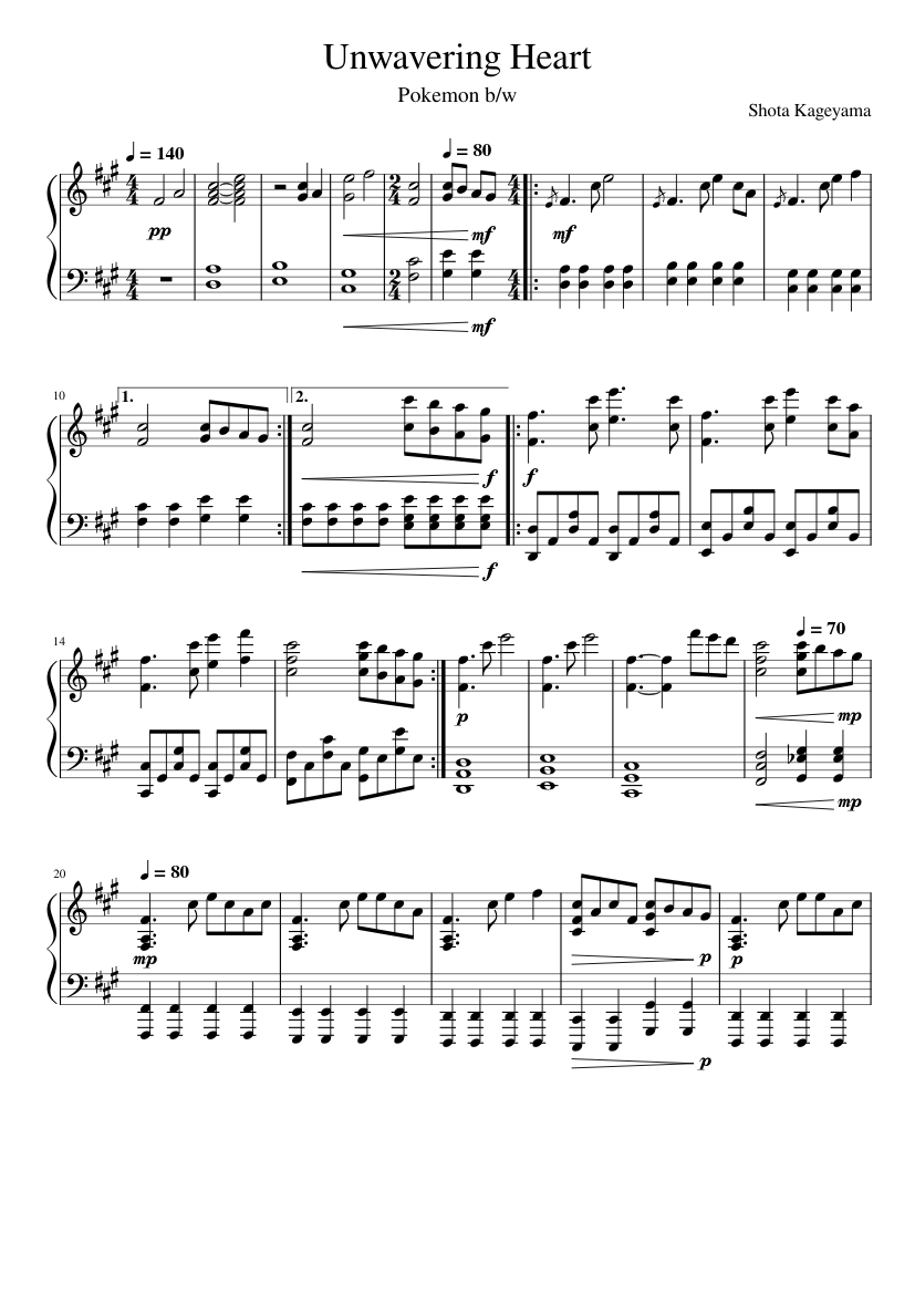 Unwavering Heart Sheet Music for Piano (Solo) | MuseScore.com