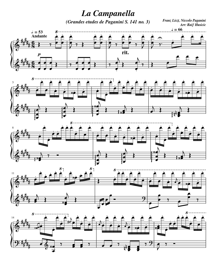 La Campanella Sheet music for Piano (Solo) | Musescore.com