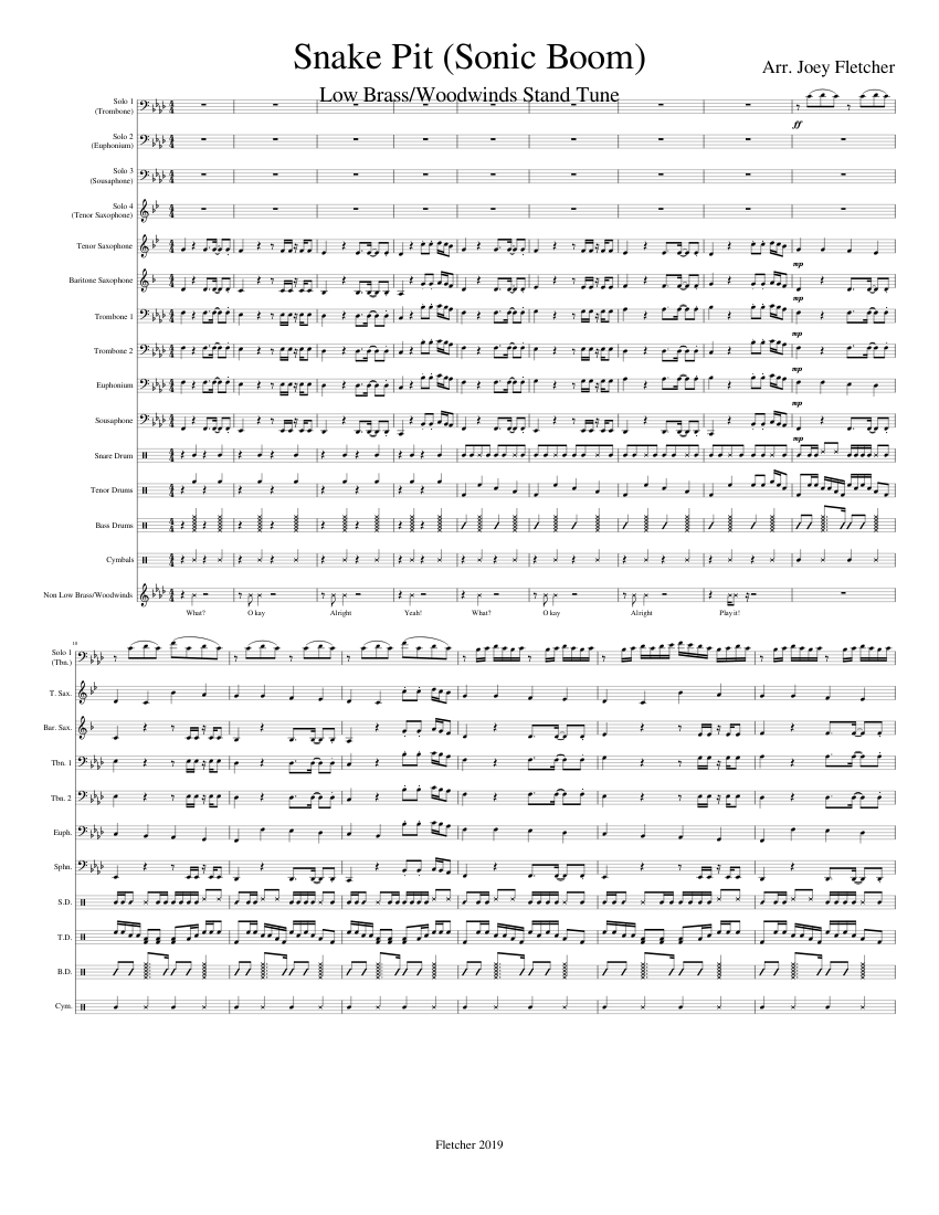 Snake Pit (Sonic Boom) Sheet music for Trombone, Euphonium, Kazoo, Saxophone tenor & more ...