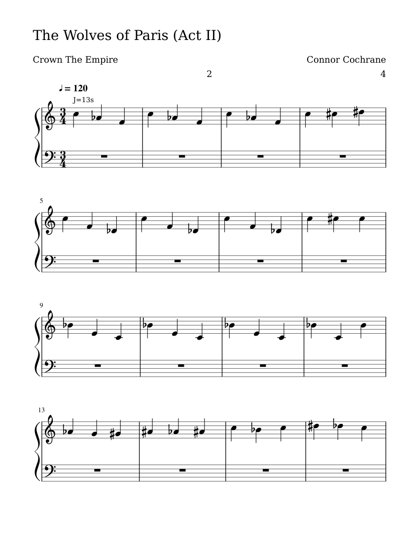 The Wolves of Paris (Act II) Sheet music for Piano (Solo) Easy ...