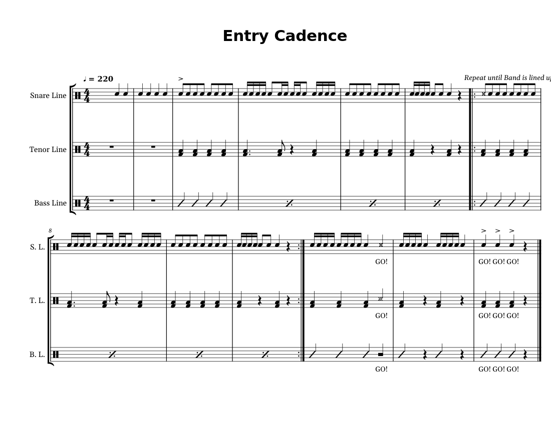 Entry Cadence - University of Michigan Marching Band Sheet Music for ...