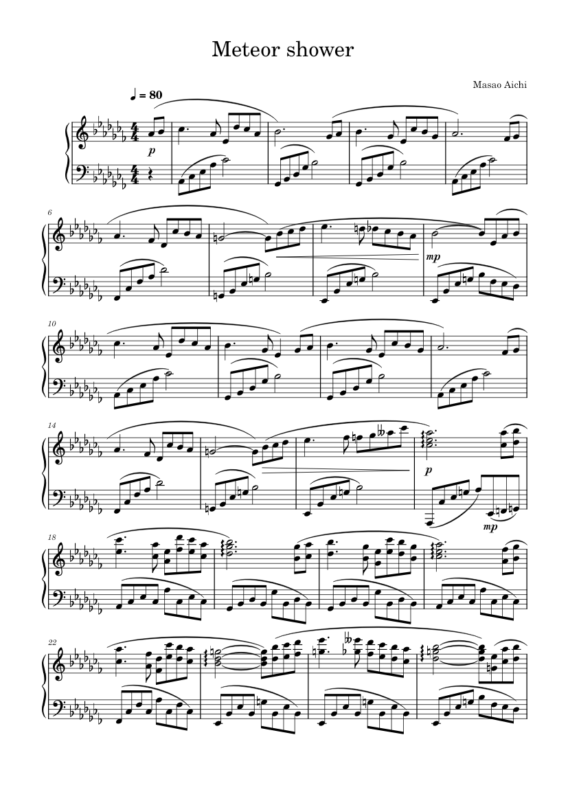 Meteor shower Sheet music for Piano (Solo) | Musescore.com