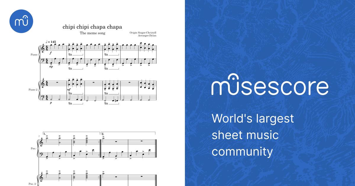 CHIPI CHIPI CHAPA CHAPA Sheet music for Piano (Piano Duo) | Musescore.com