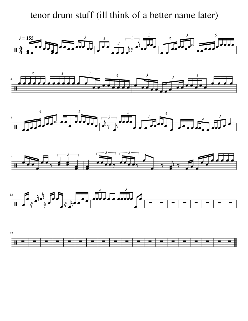 tenor_drum_stuff_(ill_think_of_a_better_name_later) Sheet music for ...