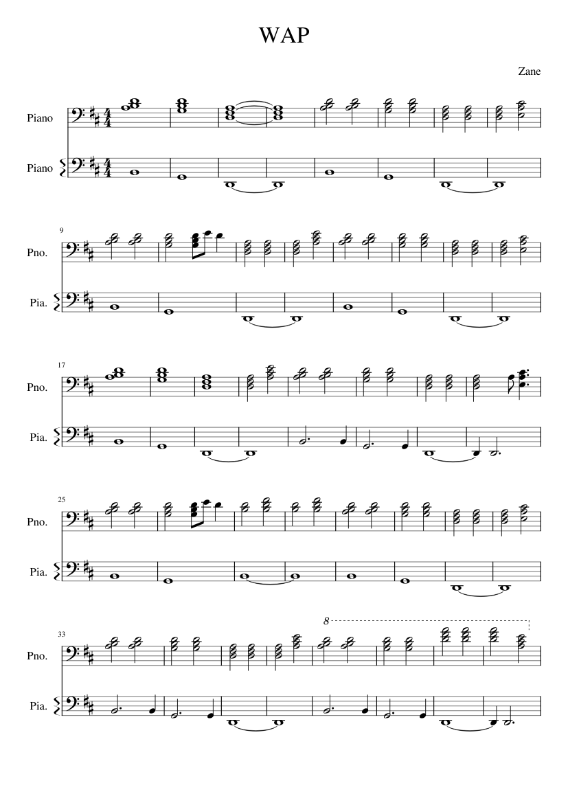 WAP Sheet music for Piano (Solo) | Musescore.com
