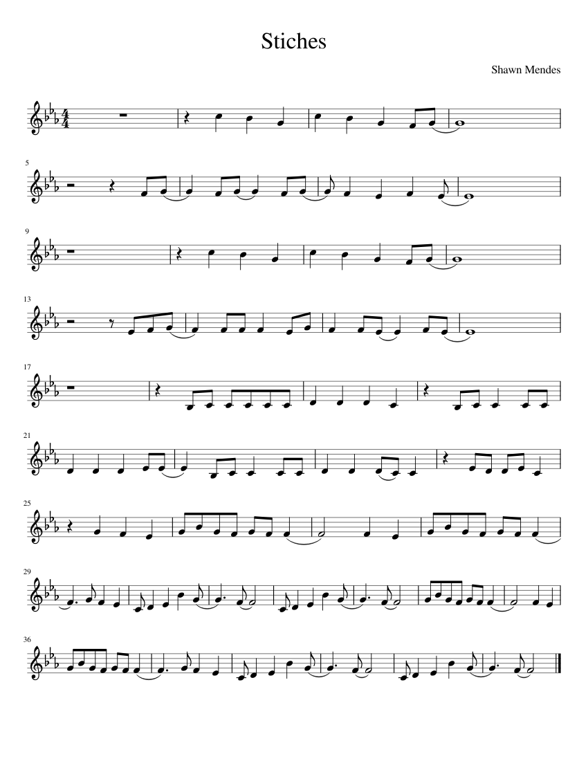 Stiches Sheet music for Piano (Solo) Easy | Musescore.com