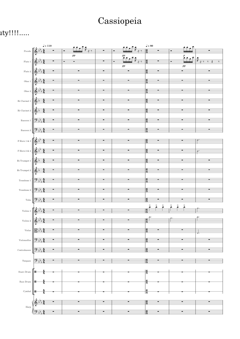 Cassiopeia Sheet Music for Trombone, Tuba, Flute piccolo, Flute & more ...