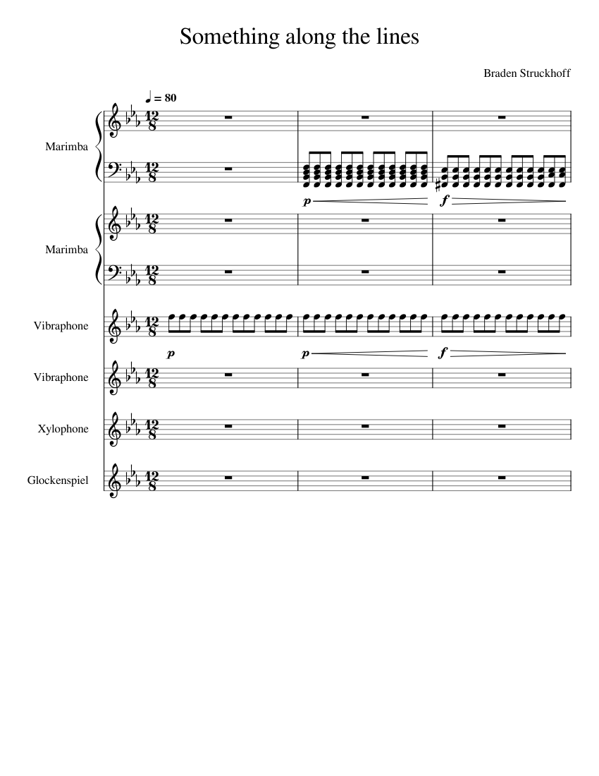 Something Along The Lines Sheet music for Vibraphone, Glockenspiel, Marimba, Xylophone ...