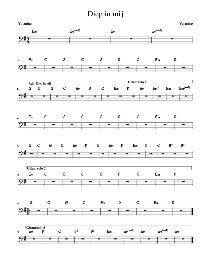 Diep in mij Sheet music for Piano (Solo) | Musescore.com