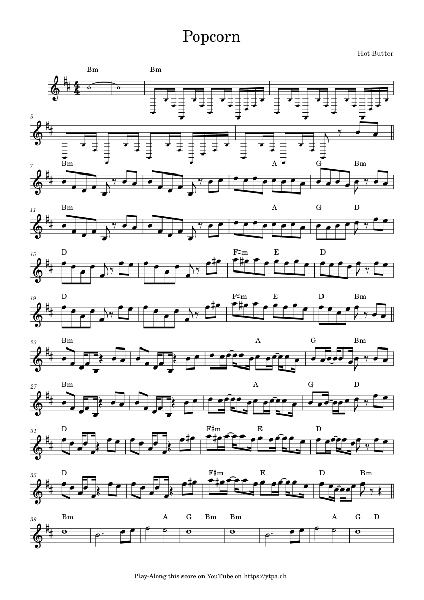 Popcorn - Hot Butter Sheet music for Piano (Solo) Easy | Musescore.com