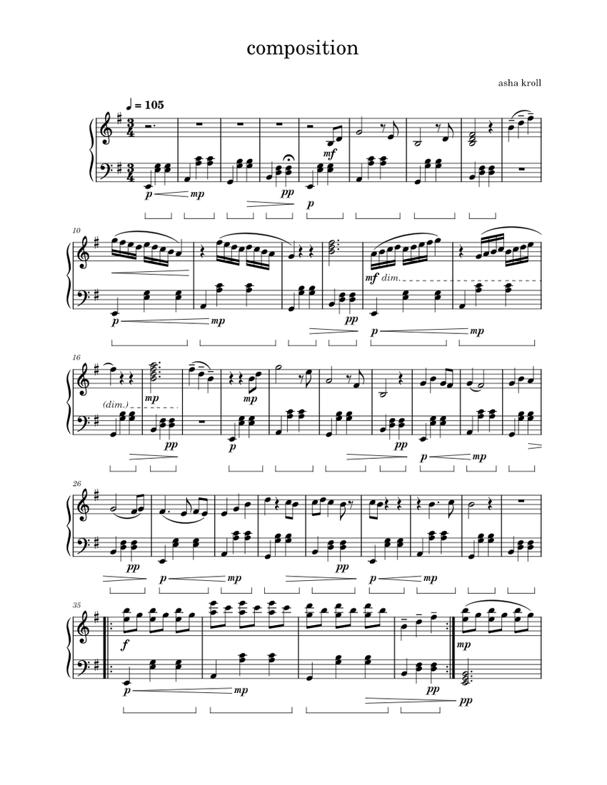 composition Sheet music for Piano (Solo) | Musescore.com