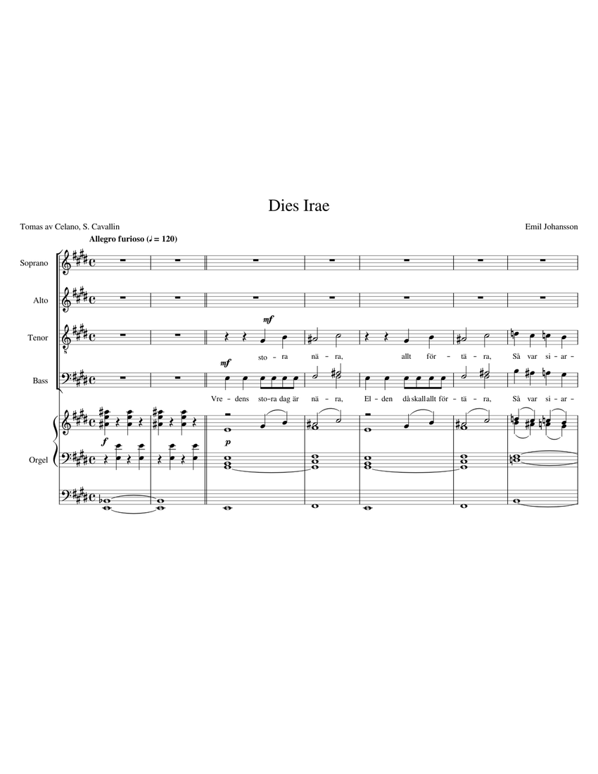 Dies Irae Sheet music for Soprano, Alto, Tenor, Bass voice & more ...