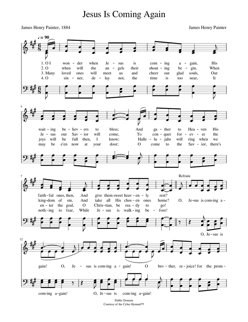 Jesus is coming again (painter) - James H. Painter Sheet music for ...