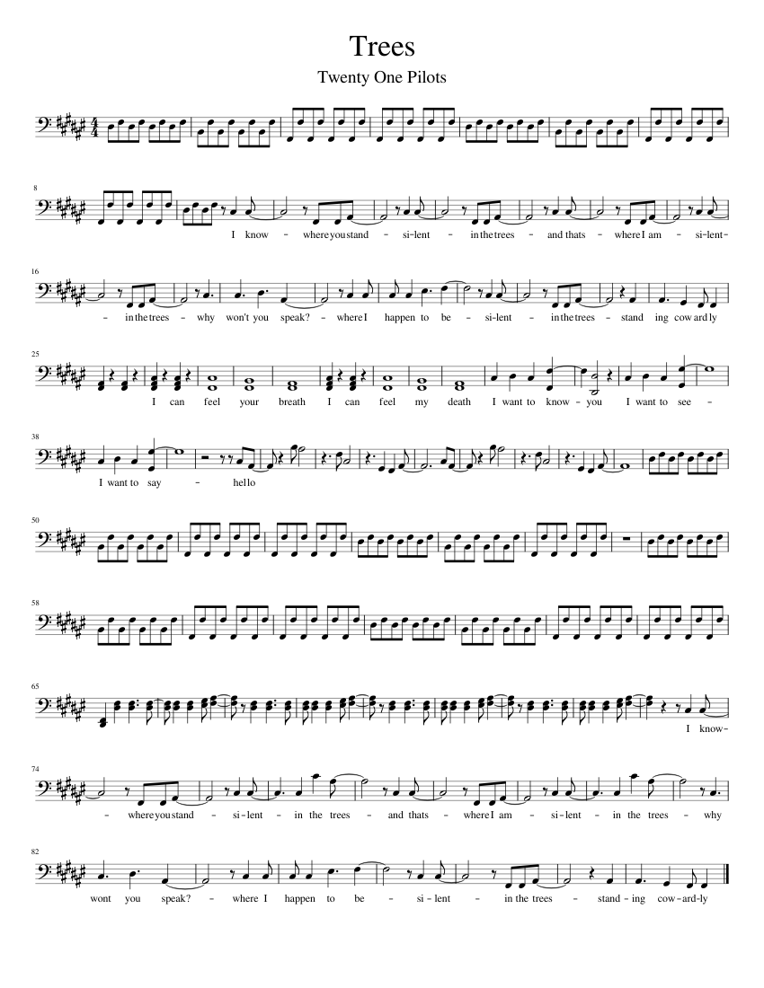Trees Sheet music for Cello (Solo) | Musescore.com