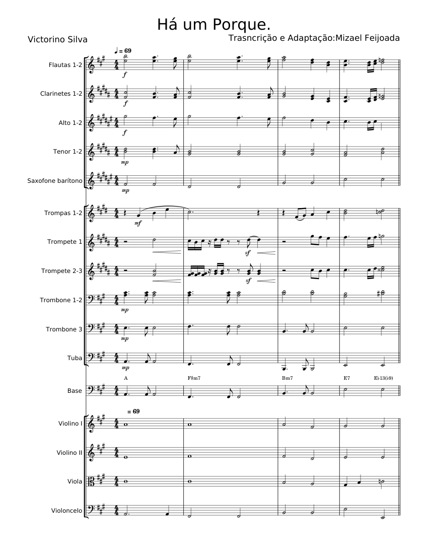 Há um Porque - Victorino Silva Sheet Music with Chords for Trombone ...