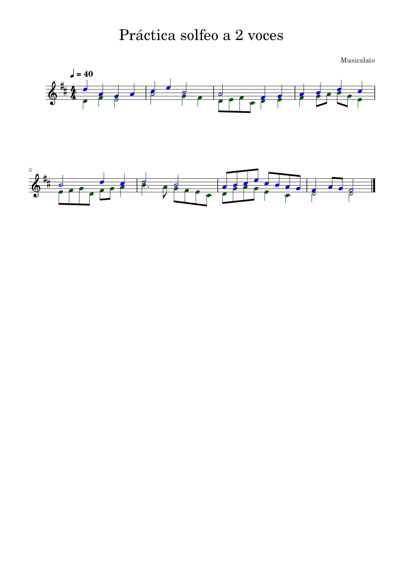 Práctica solfeo a 2 voces Sheet Music for Vocals (Women’s Choir ...