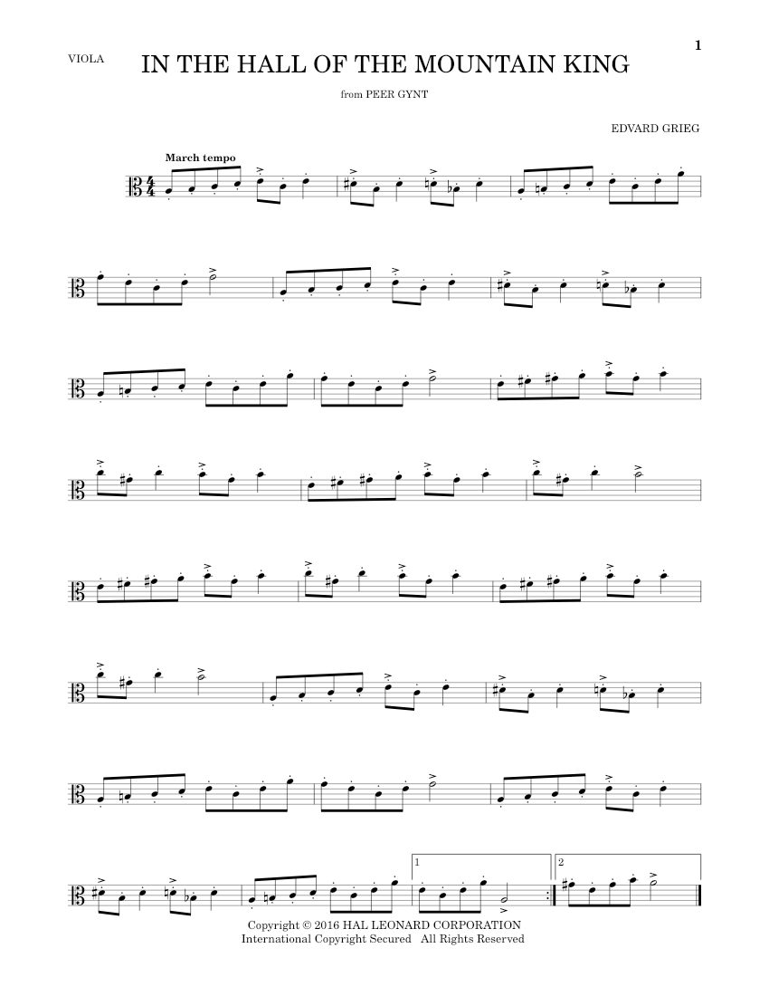 Play Official version of In The Hall of The Mountain King Sheet Music ...