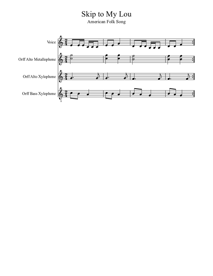 Skip to My Lou - piano tutorial