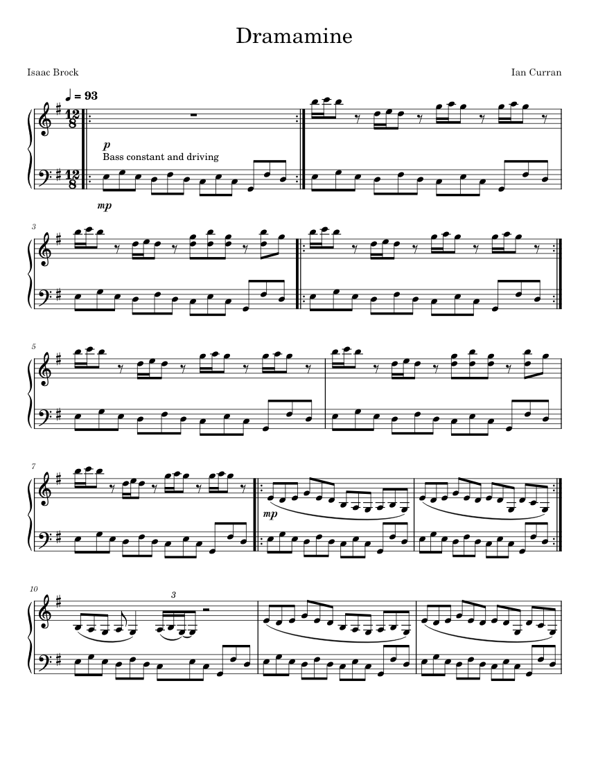 Dramamine v2 – Modest Mouse Sheet music for Piano (Solo) | Musescore.com
