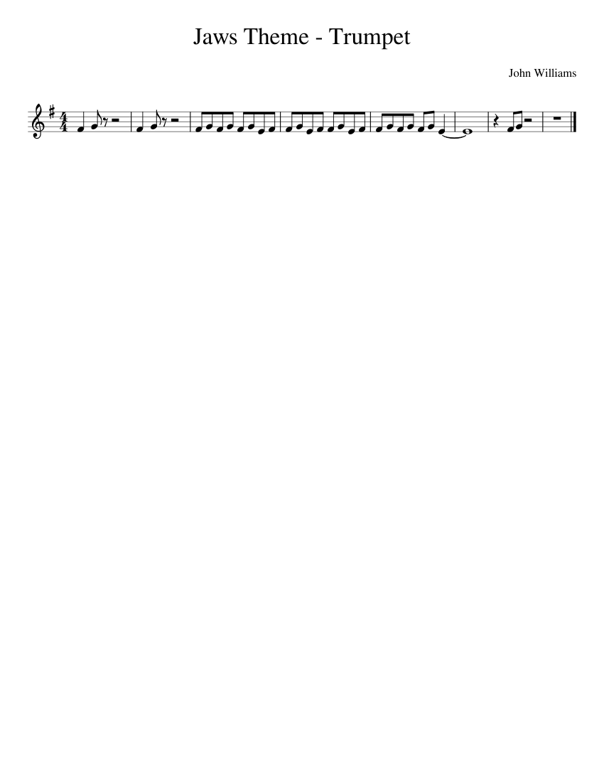 Jaws Theme - Trumpet Sheet music for Piano (Solo) | Musescore.com