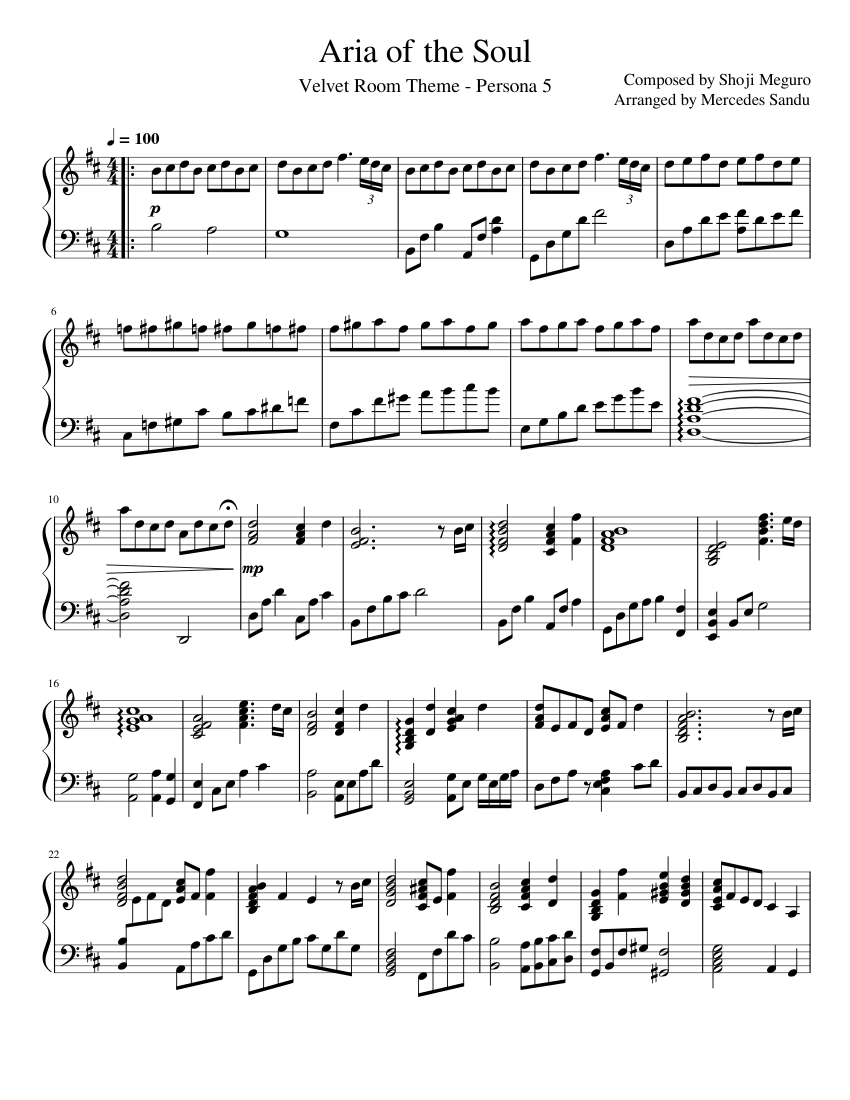 Aria of the Soul Sheet music for Piano (Solo) | Musescore.com