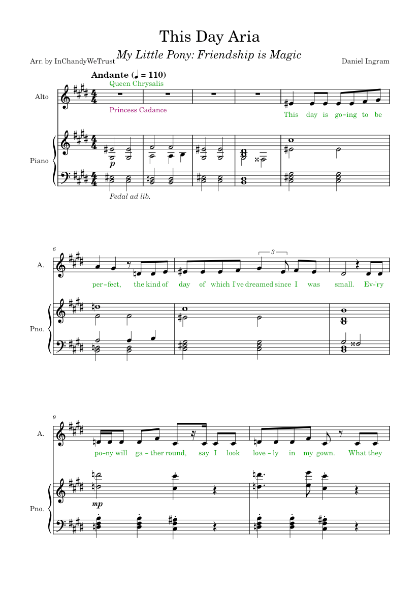 This Day Aria Sheet music for Piano, Vibraphone (Mixed Duet ...