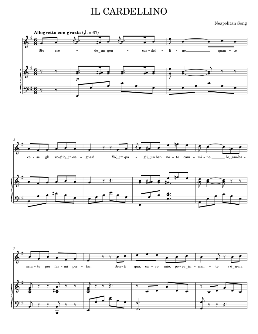 Play Official version of Il cardellino sheet music by Neapolitan Song ...