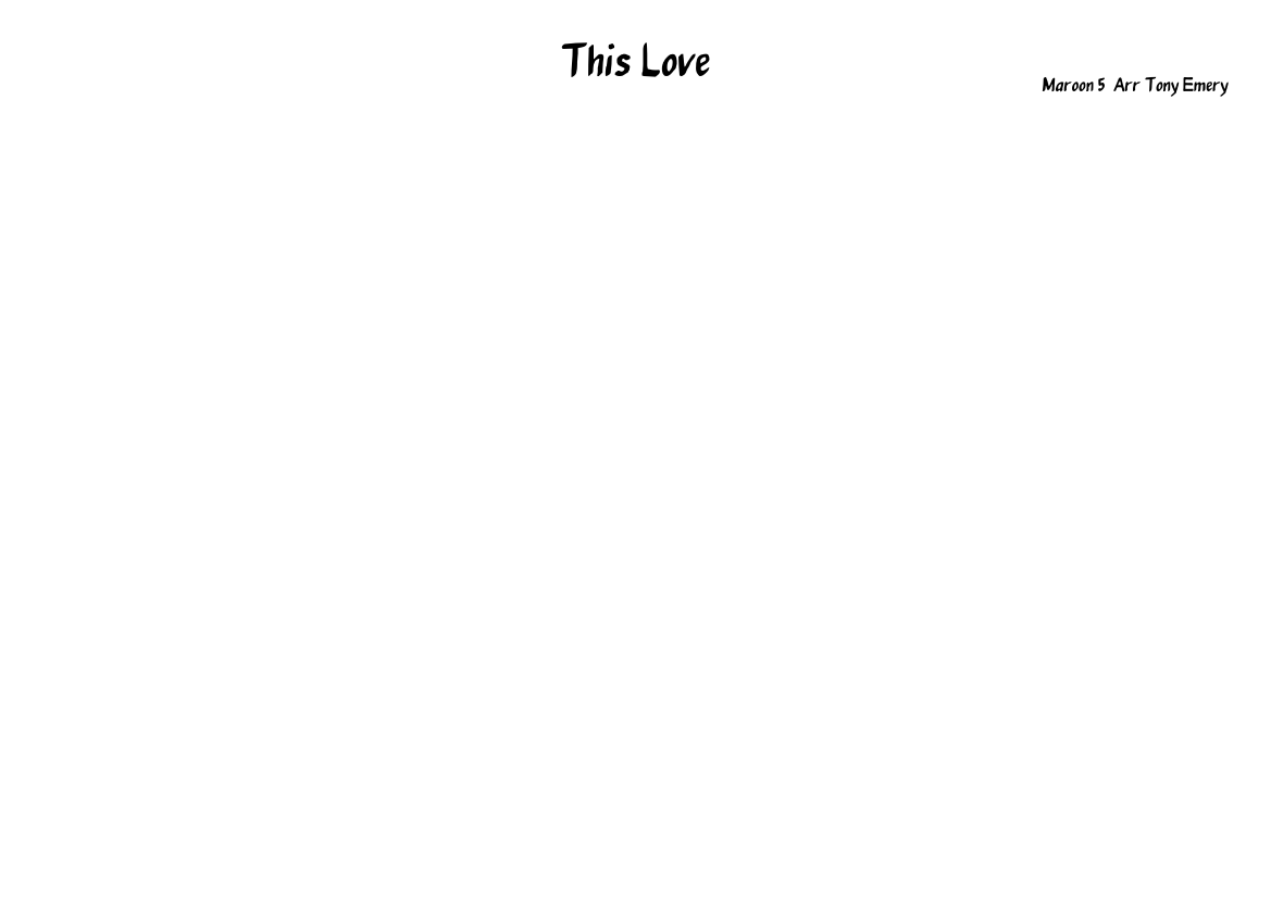 Maroon 5 - This Love - Small Band Arrangement Sheet Music and Tab with ...