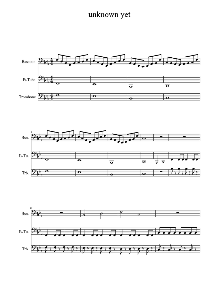 epic Sheet music for Trombone, Tuba, Bassoon (Mixed Trio) | Musescore.com