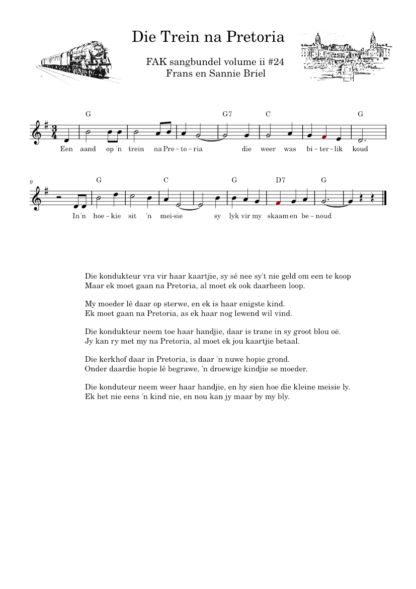 Die Trein na Pretoria - Frans en Sannie Briel (FAK ii 24) Sheet Music ...