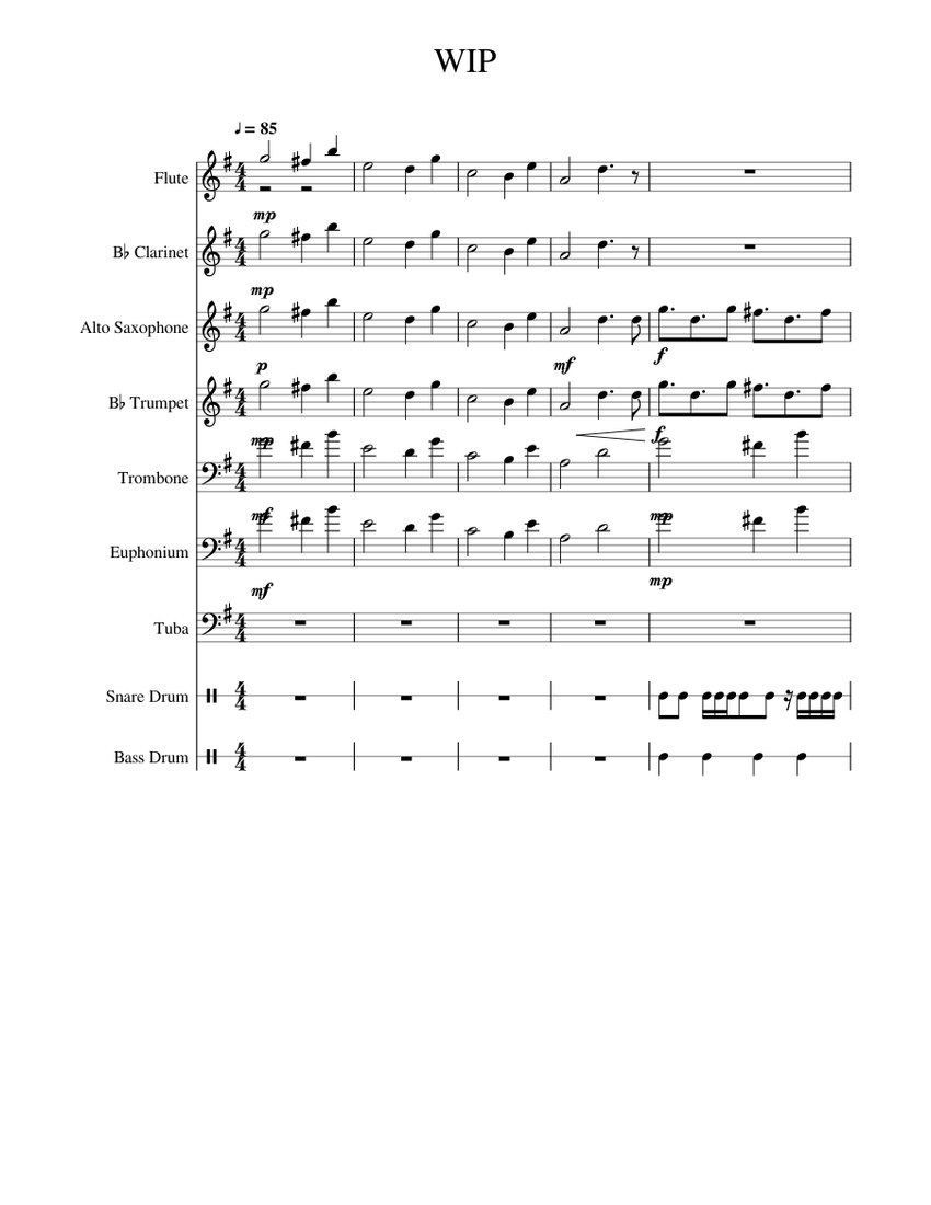 Mashup Sheet music for Trumpet (In B Flat), Trombone, Flute, Clarinet (In B Flat) & more ...