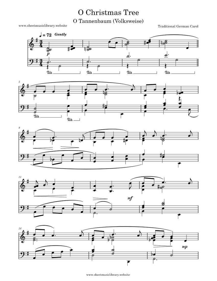 O Christmas Tree – O Tannenbaum Traditional German Carol - piano tutorial