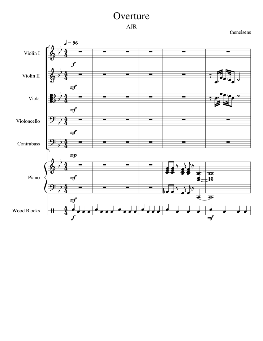 Overture – AJR Sheet music for Piano, Contrabass, Violin, Viola & more ...