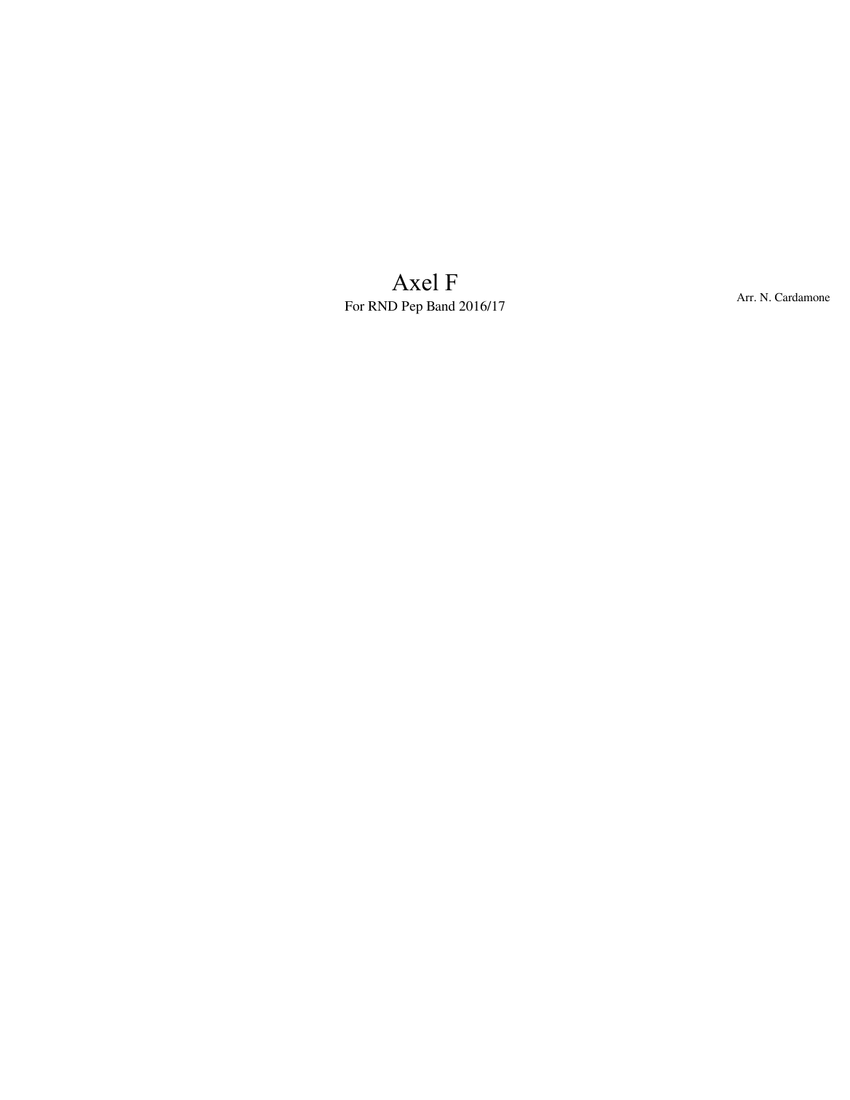Axel F Sheet music for Piano, Trombone, Tuba, Saxophone alto & more ...