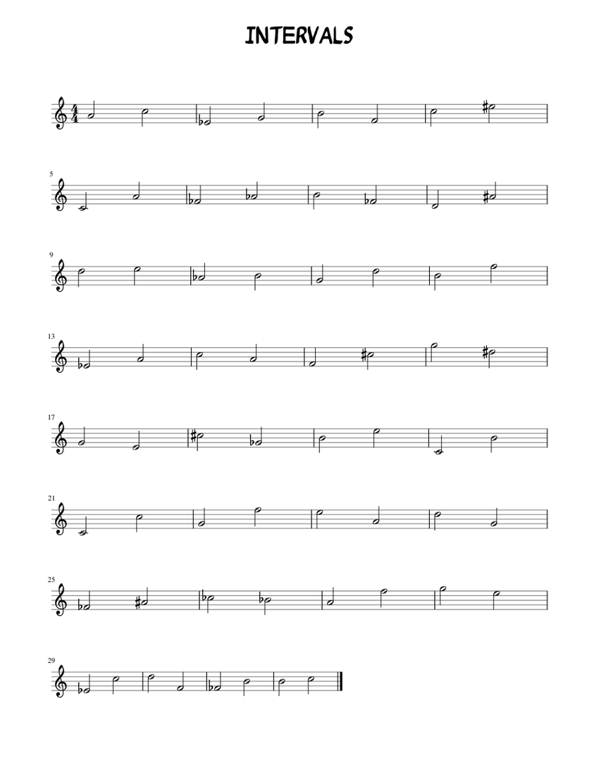 intervals Sheet music for Piano (Solo) Easy | Musescore.com
