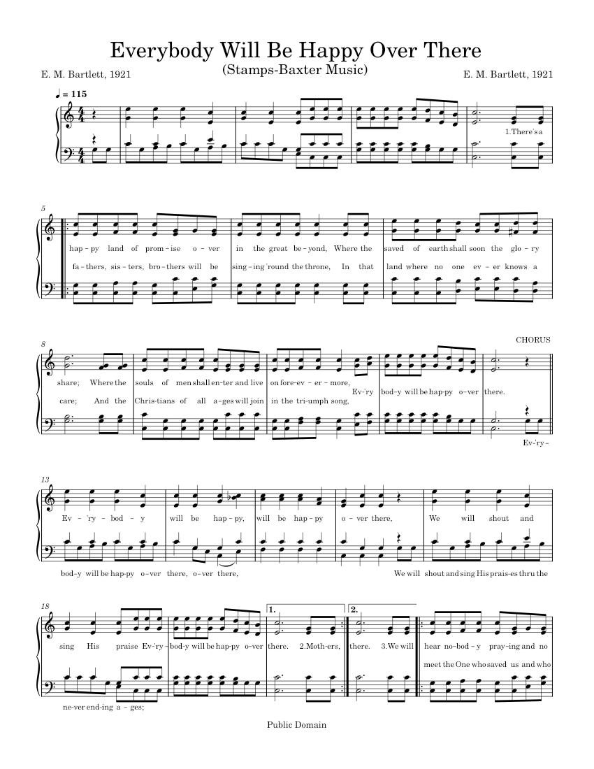 Everybody Will Be Happy Over There - piano tutorial