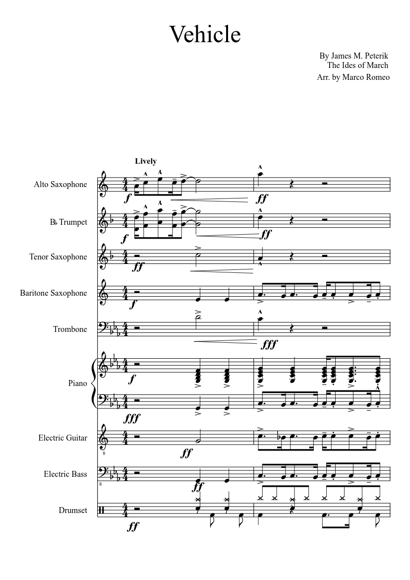 VEHICLE Sheet music for Piano, Trombone, Trumpet other (Mixed Trio ...